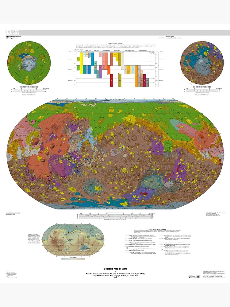 "Colorful False Color Map of Mars" Photographic Print for Sale by ...