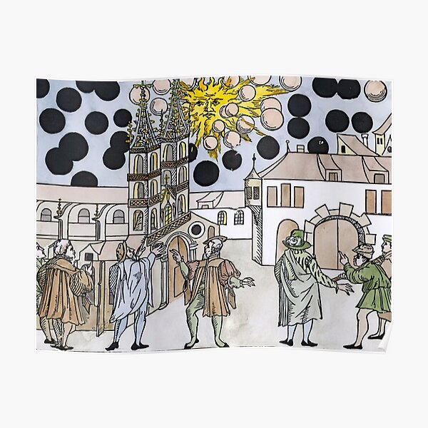 "1566 celestial phenomenon over Basel" Poster for Sale by Onodera ...