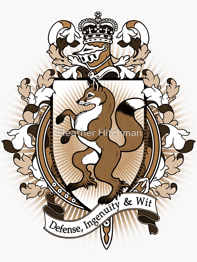 "Fox Coat Of Arms Heraldry" Sticker by helloheath | Redbubble