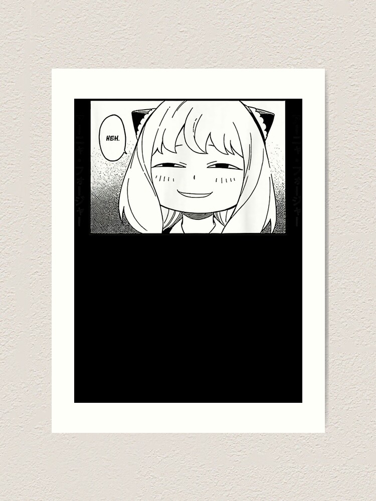 "Anya Forger Heh Meme, Kawaii Anya Forger Lovely Character" Art Print ...