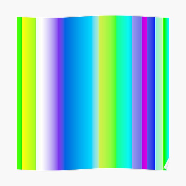 "blue green color palette | blue and green vertical striped" Poster for ...