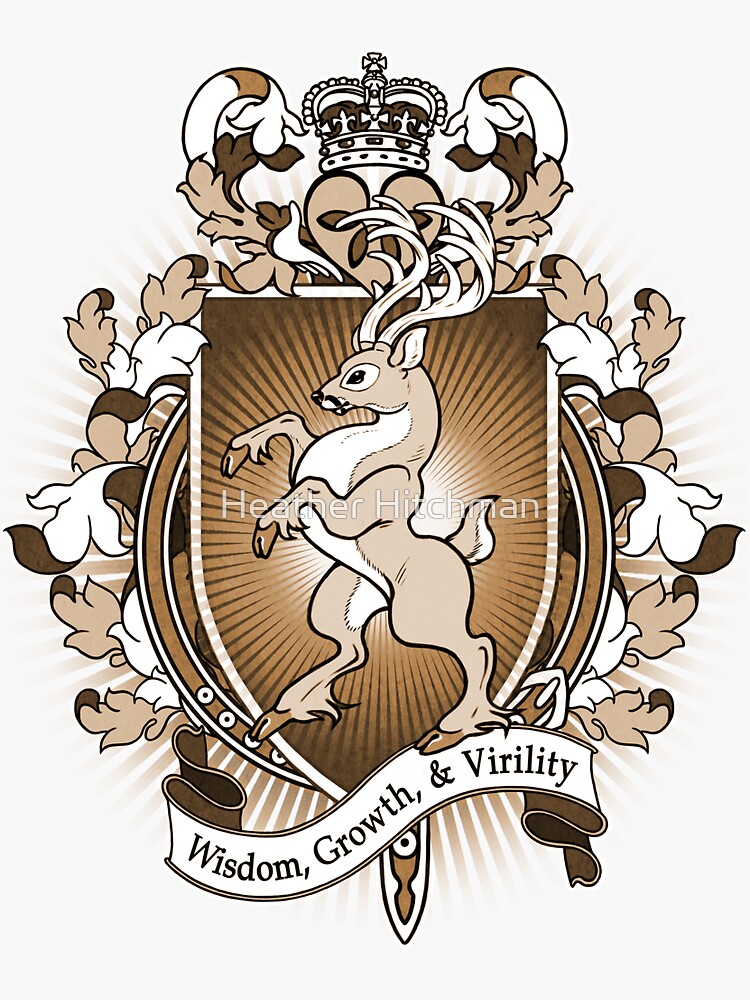 "Stag Deer Coat Of Arms Heraldry" Sticker for Sale by helloheath ...