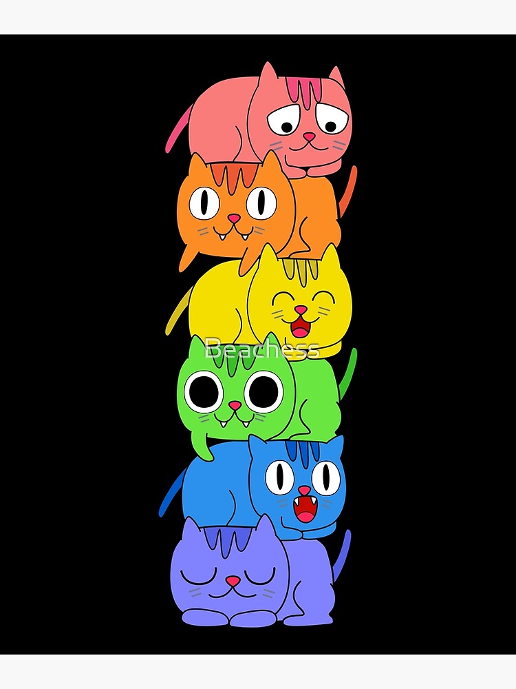 "Gay Pride Cat LGBT Kawaii Cats Pile" Poster for Sale by Beachess ...