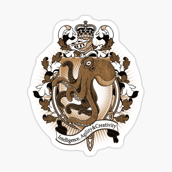 "Octopus Coat Of Arms Heraldry" Sticker by helloheath | Redbubble