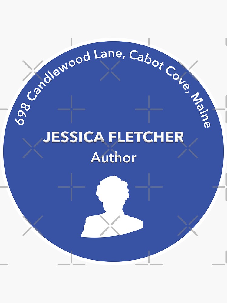 "Jessica Fletcher Character Commemorative Plaque" Sticker for Sale by ...