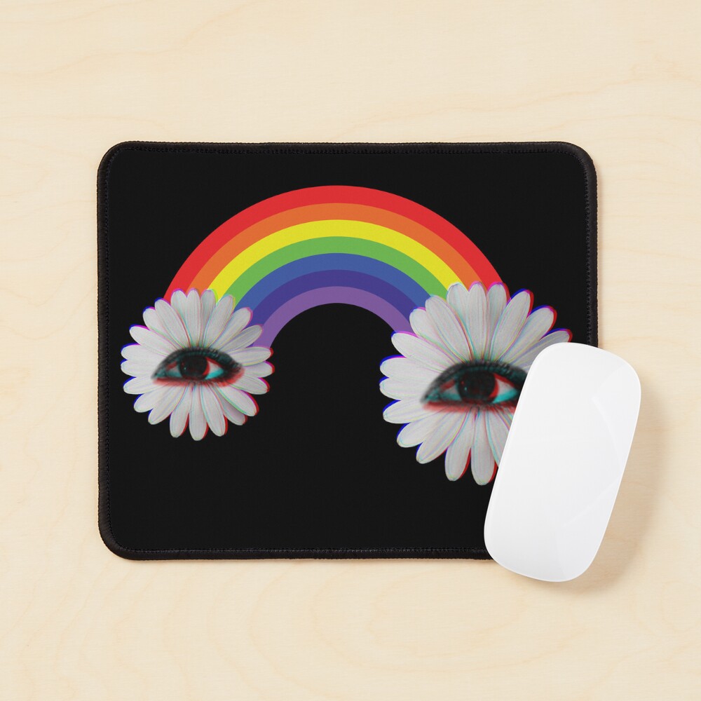 "Dreamcore Weirdcore Aesthetics Rainbow Flower Eyes" Sticker for Sale ...