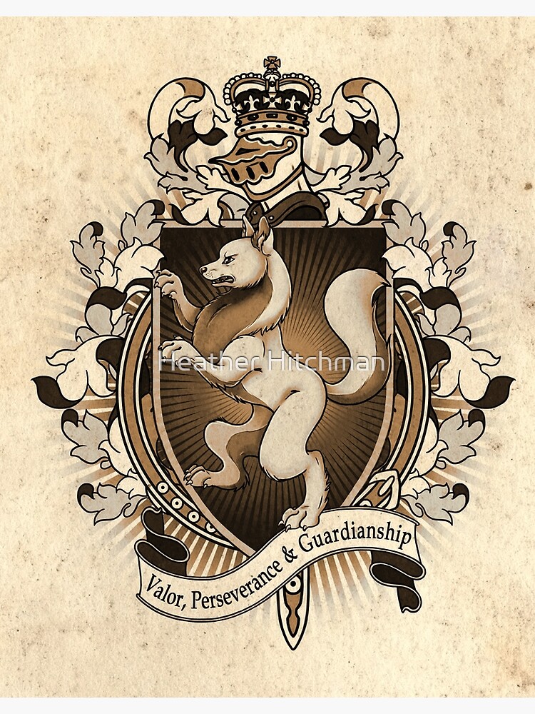 Lámina metálica «Escudo de Armas de lobo Heráldica» de helloheath ...