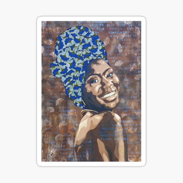 "Woman with turban - HAPPY" Sticker for Sale by SoRiartiste | Redbubble