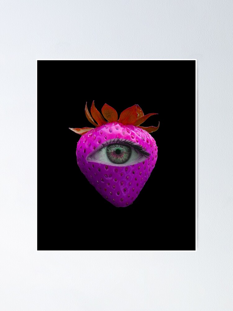 "Weirdcore Aesthetics Dreamcore Pink Eyed Strawberry " Poster for Sale ...