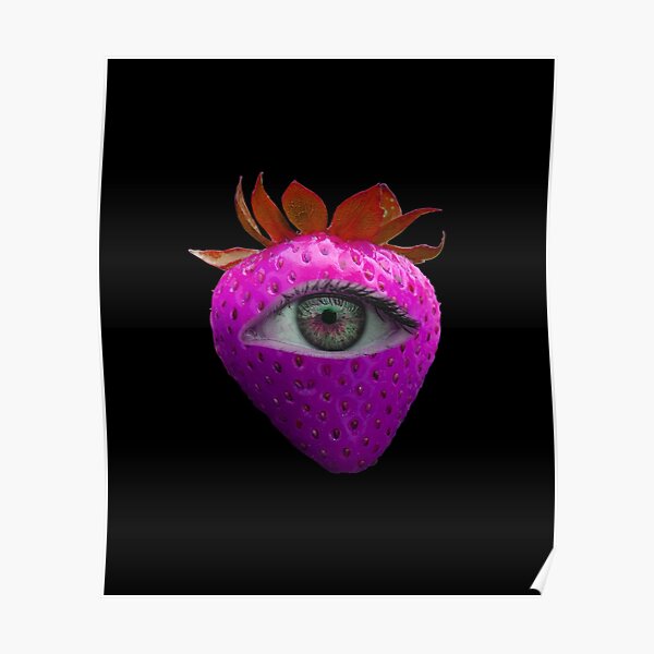 "Weirdcore Aesthetics Dreamcore Pink Eyed Strawberry " Poster for Sale ...