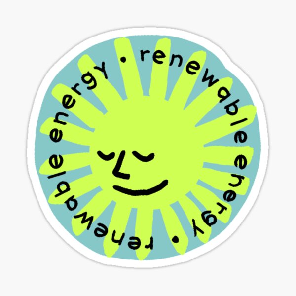 "Renewable energy sticker" Sticker for Sale by bootworld75 | Redbubble