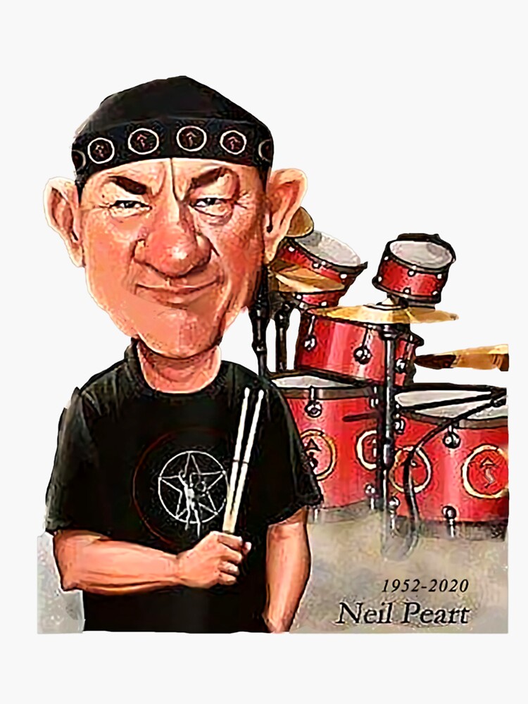 "Neil Peart in Loving Memory Drummer Legend Cartoon RIP Essential T ...