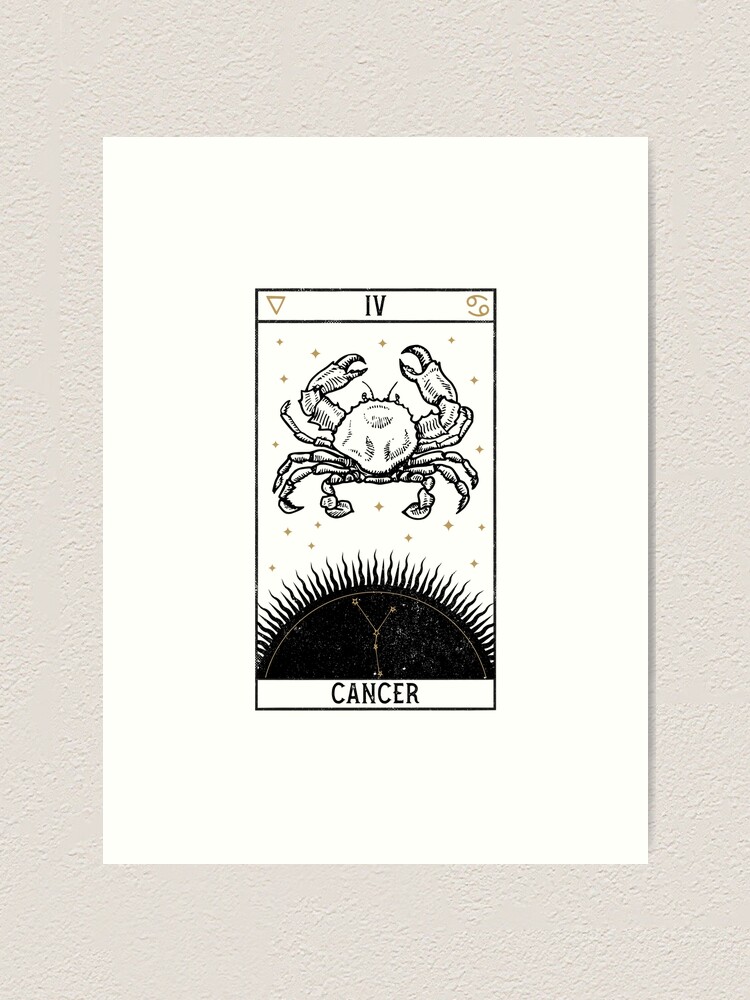 "Cancer Distressed Goth Tarot Zodiac Sign" Art Print for Sale by Nemons ...