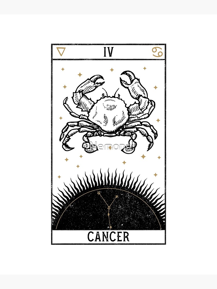 "Cancer Distressed Goth Tarot Zodiac Sign" Poster by Nemons | Redbubble