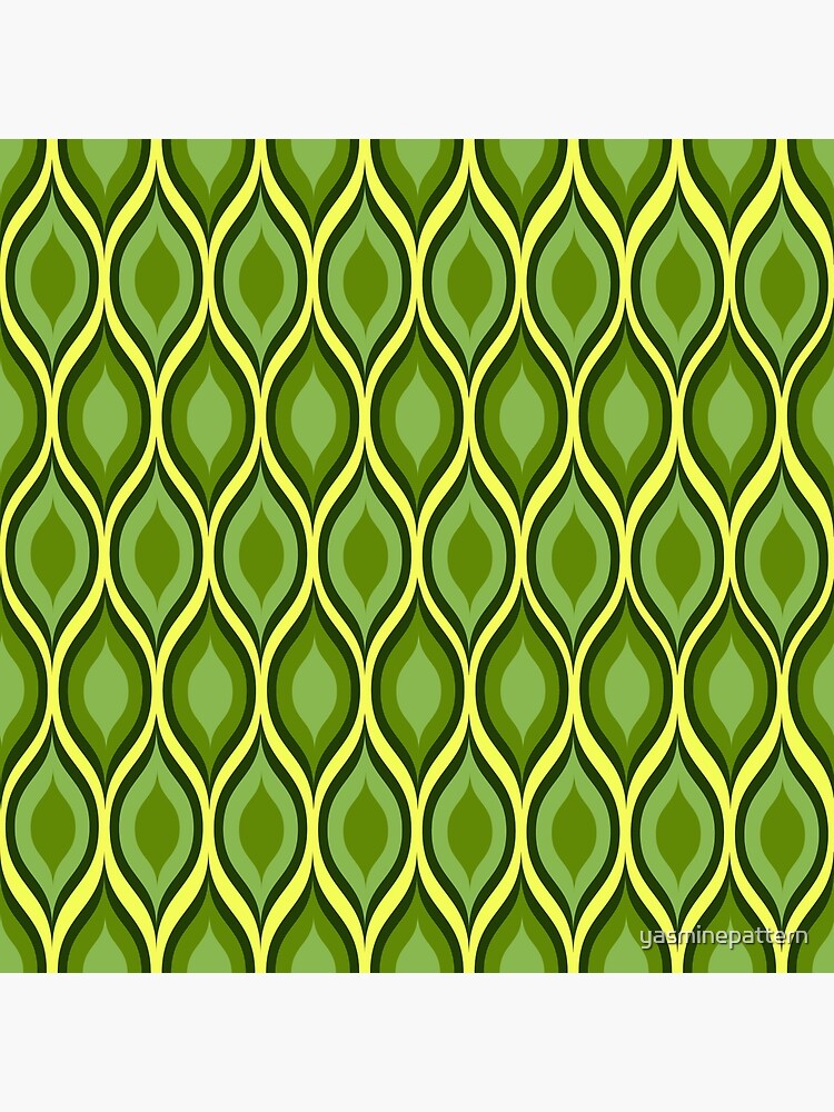"Classic Retro Mid Century Modern Geometric Green Ogee pattern " Poster ...