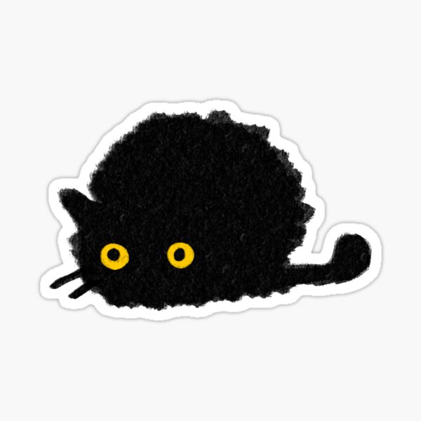 "Black cat drawing" Sticker for Sale by bootworld75 | Redbubble