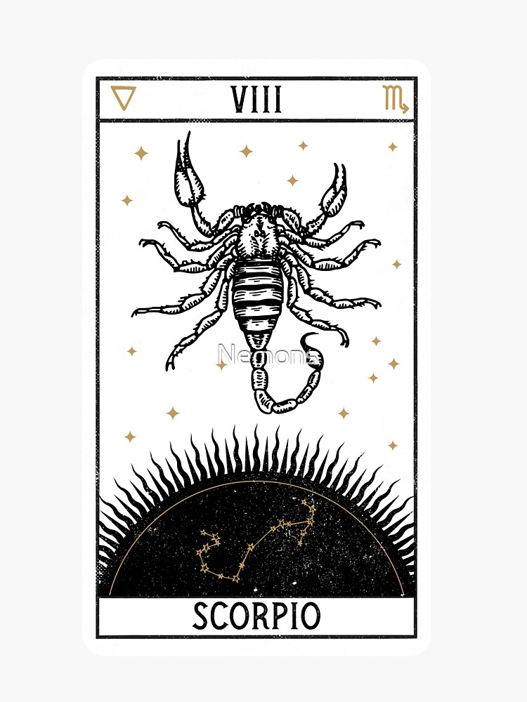 "Scorpio Distressed Goth Tarot Zodiac Sign" Sticker for Sale by Nemons ...