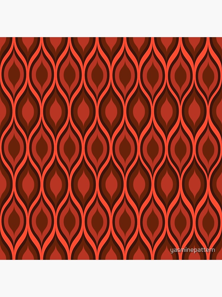 Classic Retro Mid Century Modern Geometric Red Ogee Pattern Poster