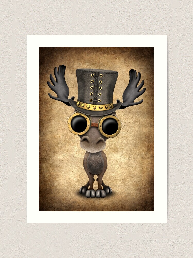 "Steampunk Baby Moose " Art Print for Sale by JeffBartels | Redbubble