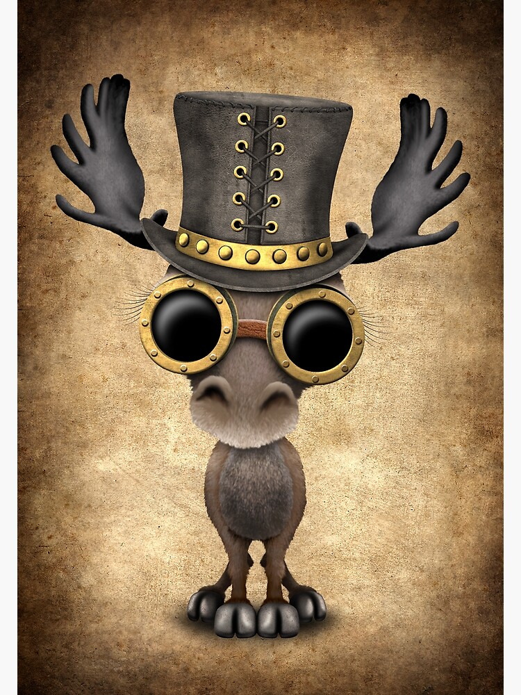 "Steampunk Baby Moose " Art Print for Sale by JeffBartels | Redbubble
