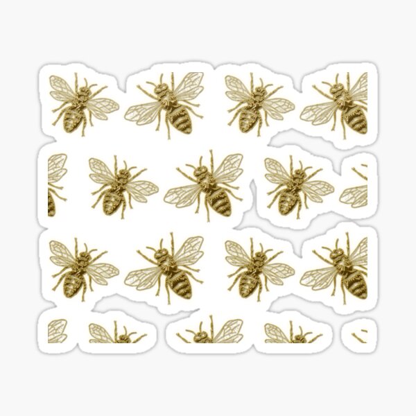 "Golden honey bees" Sticker by hamptonstyle | Redbubble