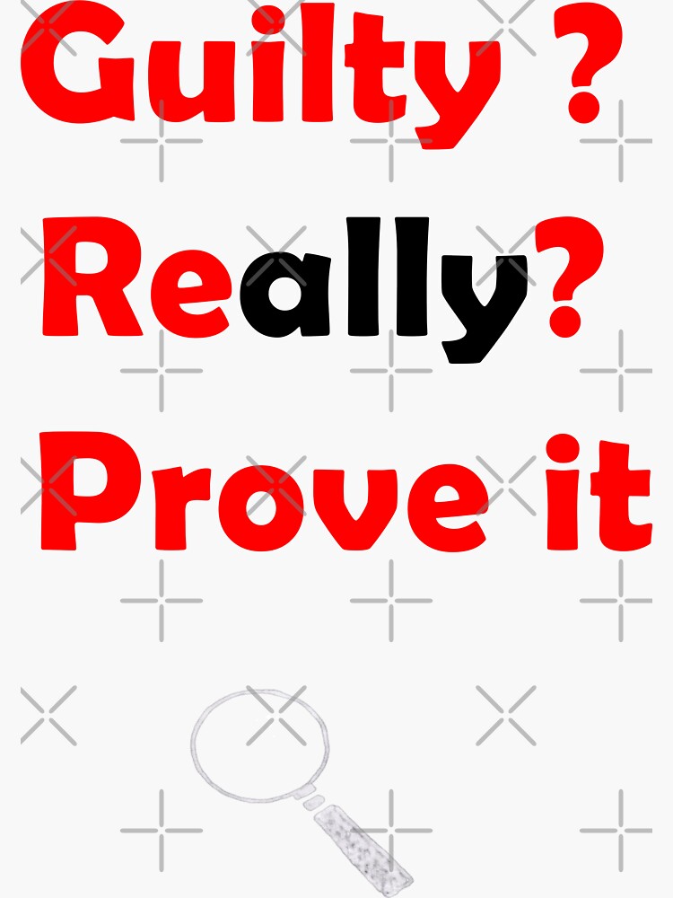 " guilty as charged" Sticker for Sale by Umbreon7 | Redbubble