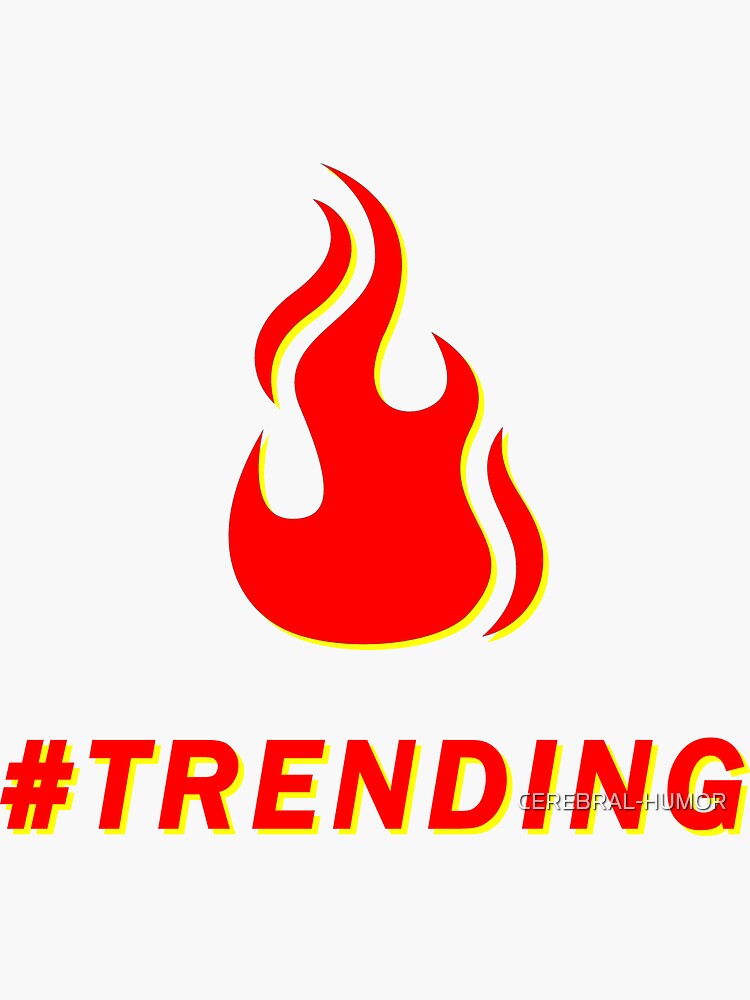 "#TRENDING, Trending Logo" Sticker for Sale by CEREBRAL-HUMOR | Redbubble