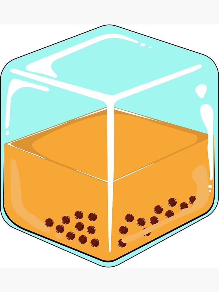 "Bubble Tea Glass Cube" Poster for Sale by aquacomrade | Redbubble