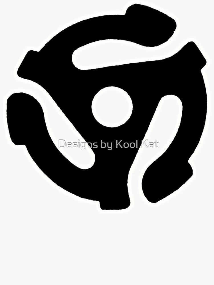 "45 Single Vinyl Record Adapter in Black" Sticker by Framerkat | Redbubble