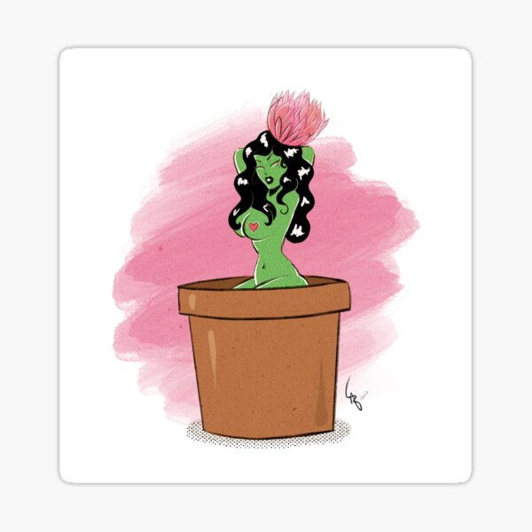 "Cactus Pinup Girl " Sticker by AshButlerDesign | Redbubble