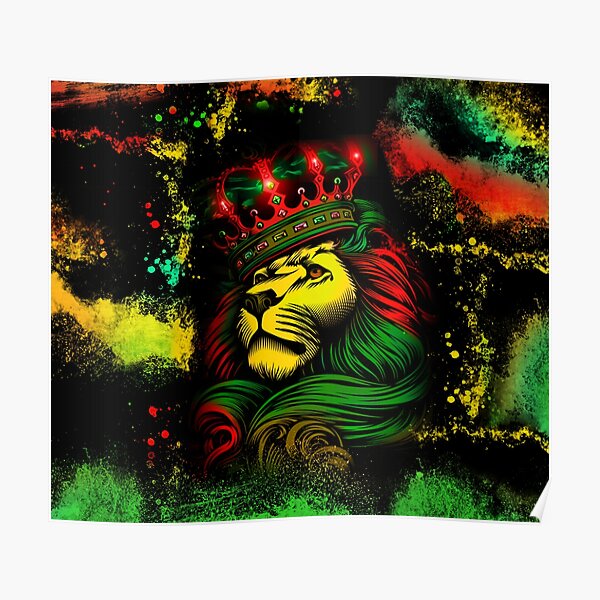"RASTA LION " Poster for Sale by johnnyssandart | Redbubble