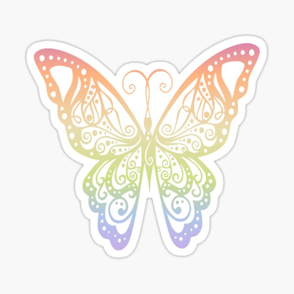 "Rainbow Butterfly" Sticker for Sale by Alondra | Redbubble
