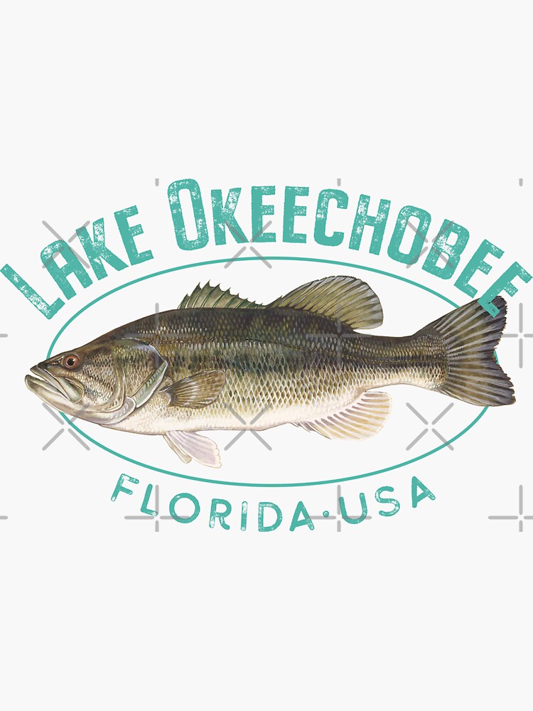 "Lake Okeechobee Florida Largemouth Bass Design" Sticker for Sale by ...