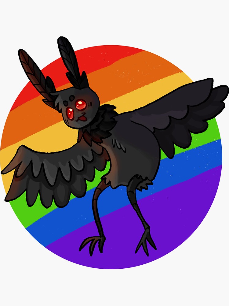 "Mothman Pride Flags- Rainbow!" Sticker for Sale by fruitbat55 | Redbubble