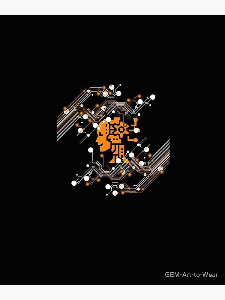 "Geek Design with Circuit Board and AI. Engineer Wear." Art Print for ...