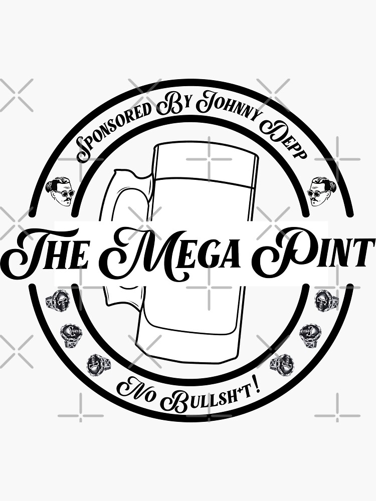 "A Mega Pint - Johnny Depp Sticker" Sticker by murphyhusker | Redbubble