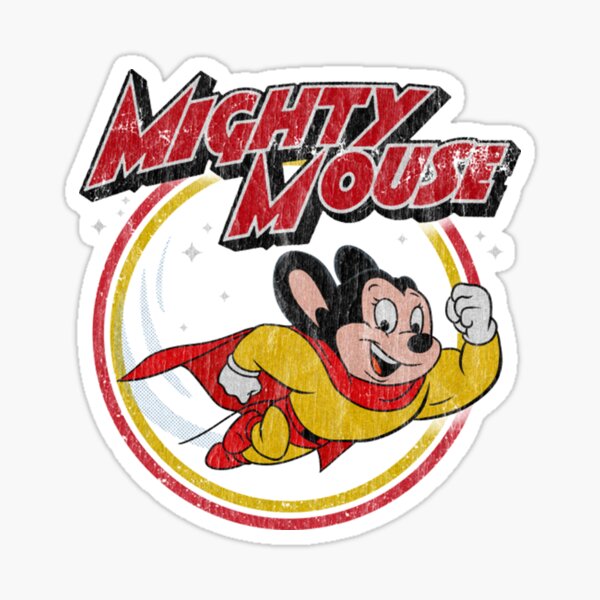 "Mighty Mouse" Sticker for Sale by sandypatty0k | Redbubble
