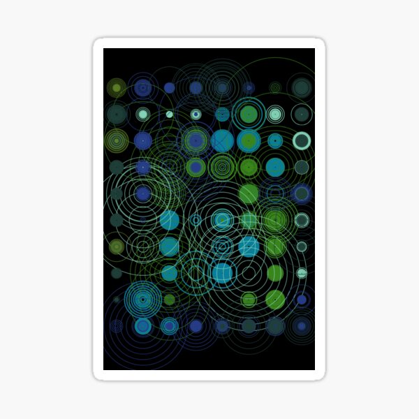 "Wall Art Concentric Circles Dots Digital Art Motif Pattern Black With ...