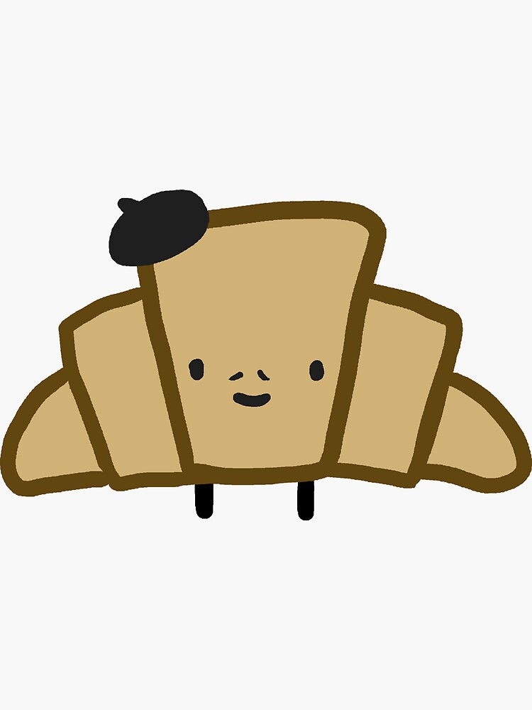 "Cute Croissant Doodle" Sticker for Sale by maxfroh | Redbubble