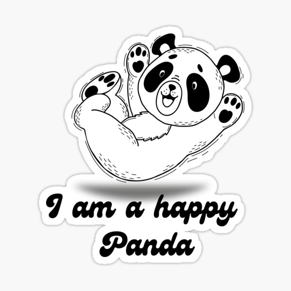 " happy panda " Sticker for Sale by MarshallWN | Redbubble