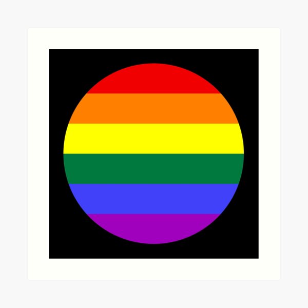 "Circular Rainbow Flag (black background)" Art Print for Sale by Gay ...