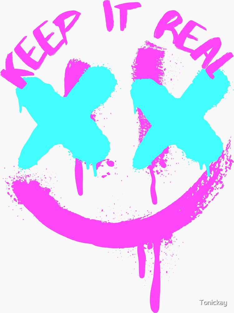 "Keep it real" Sticker for Sale by Tonickay | Redbubble