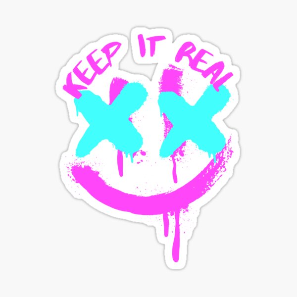 "Keep it real" Sticker for Sale by Tonickay | Redbubble