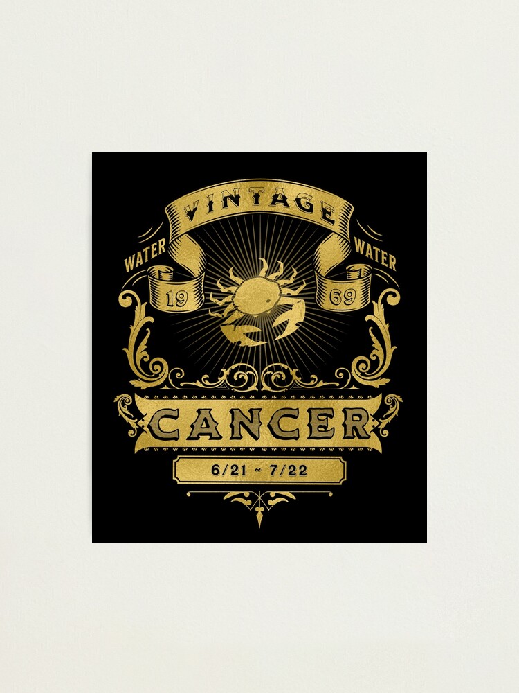 "The Zodiac Sign of Cancer Golden Vintage 1969" Photographic Print for ...