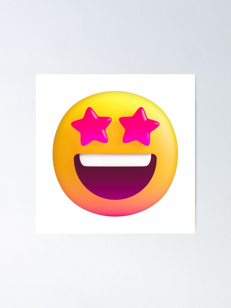 Cute 3d Stylized Starstruck Emoji Poster For Sale By Rajasekhark