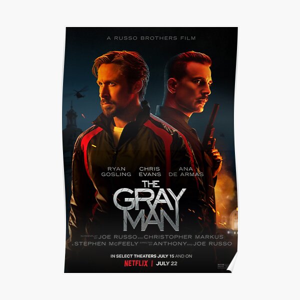 "The Gray Man Movie Official" Poster for Sale by Powliny | Redbubble