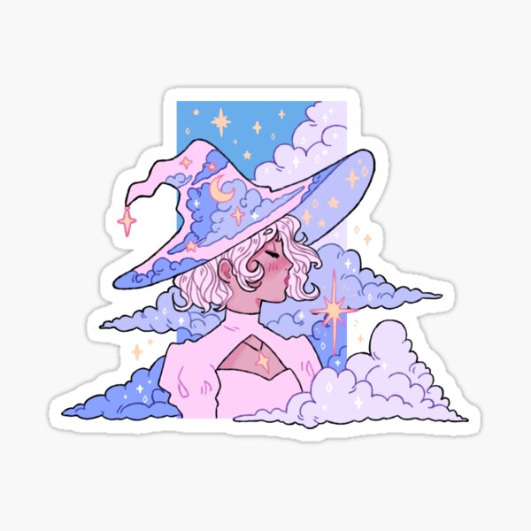 "Starry Night Witch" Sticker for Sale by danipui | Redbubble