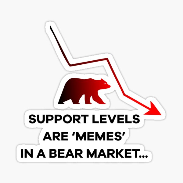 "Support levels are ‘memes’ in a Bear Market...Quote No3" Sticker by ...