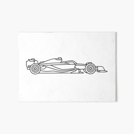 "FORMULA 1 RACE CAR - BLACK OUTLINE - F1" Art Board Print for Sale by ...