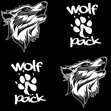 "Howling Wolf - Wolfpack Sticker Pack - Wolves Set of 4 Sticker Bundle ...